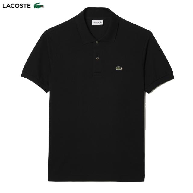送料無料 ラコステ ポロシャツ L1212 031 BLACK 半袖 無地 メンズ 定番 LACOSTE