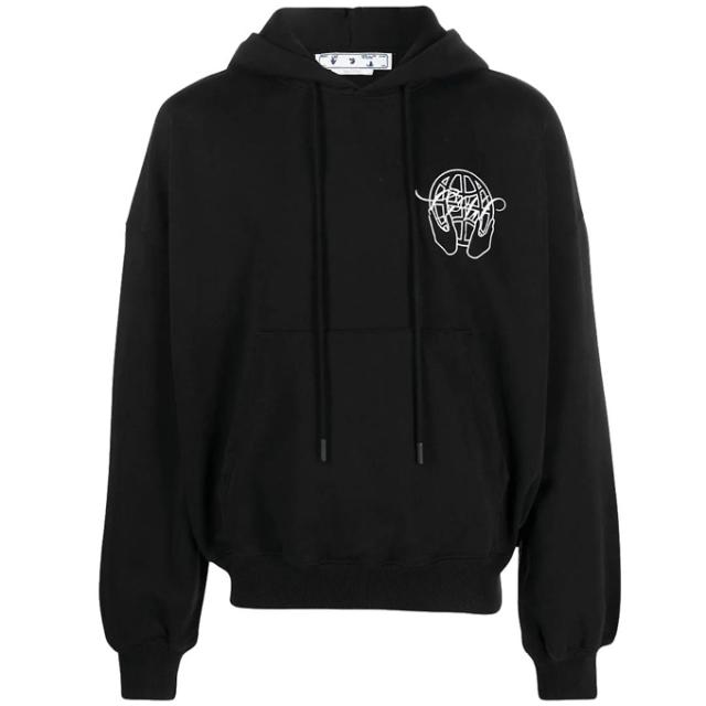 送料無料 オフホワイト パーカー OMBB110S23FLE003 001ハンド アロー ロゴ ボックスフィット メンズ Off-White