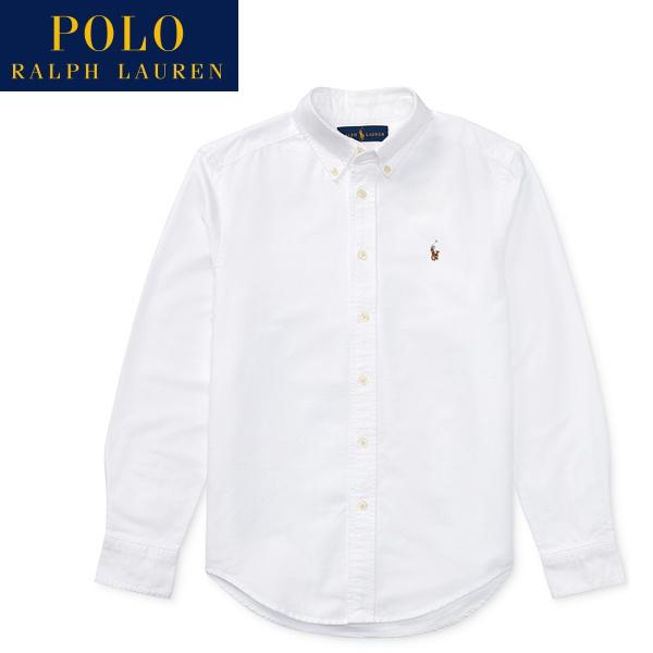 送料無料 POLO RALPH LAUREN ポロ ラルフローレン ボーイズサイズ 323677133001 オックスフォードシャツ 長袖 ボタンダウン 襟付き シャツ 無地 シンプル