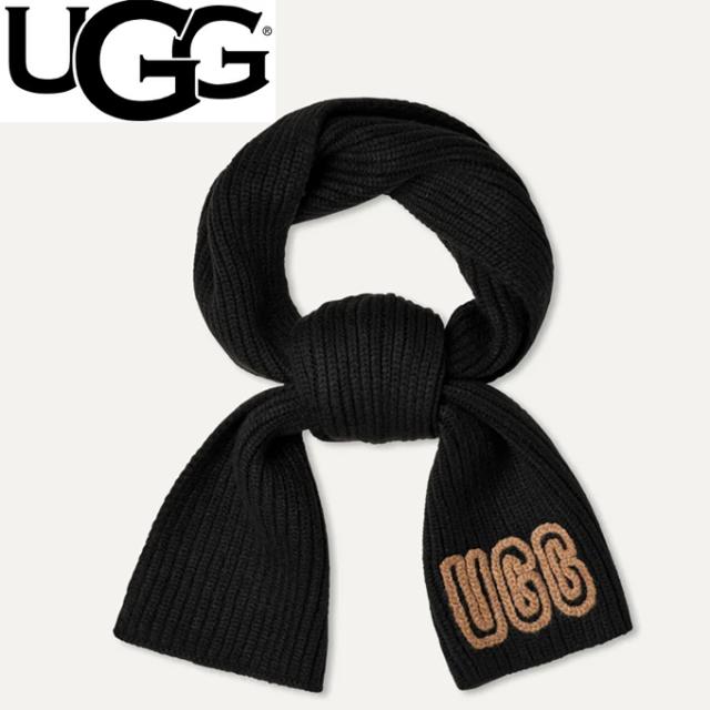 送料無料 アグ チャンキー クラフテッド リブ スカーフ 102787 BLACK レディース マフラー ストール UGG
