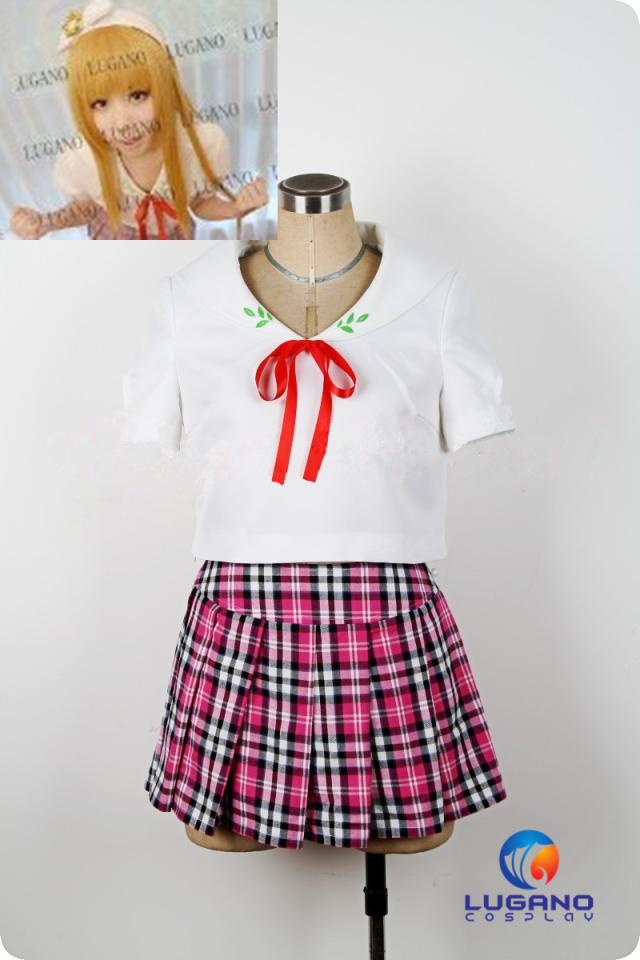 DK1823 ヘンタイ王子と笑わない猫 女子制服 小豆梓 衣装＋ウイッグ  　コスプレ衣装   完全オーダメイドも対応可能