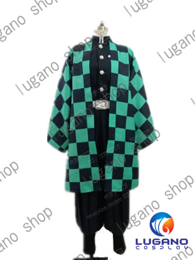 LUGANO　鬼滅の刃  きめつのやいば　竈門 炭治郎（かまど たんじろう） 風 コスプレ衣装 ハロウィン　仮装 完全オーダー可能