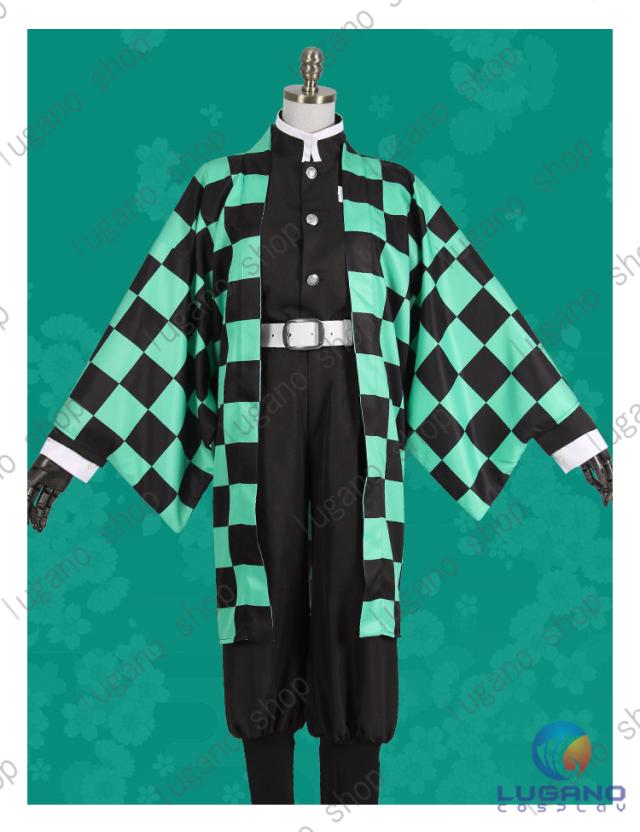LUGANO　鬼滅の刃　竈門 炭治郎（かまど たんじろう）　風 コスプレ衣装 ハロウィン　仮装