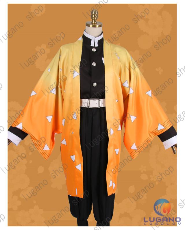 LUGANO　鬼滅の刃　我妻 善逸（あがつま ぜんいつ）　風 コスプレ衣装 ハロウィン　仮装