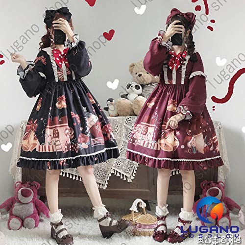 萌えゴシック　ロリータ風　Sweet Gothic Lolita風　ワンピース　KL005　森ガール　学園 クリスマス ハロウィン イベント仮装 コスチューム コスプレ衣装