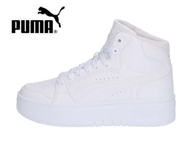 プーマ PUMA レディース リバウンド フェム ミッド ハイカット スニーカー 402594 01 女性 靴 シューズ スポーツ 白靴 ホワイト かわいい おしゃれ バスケット 22.5cm 23cm 23.5cm 24cm 24.5cm 25cm