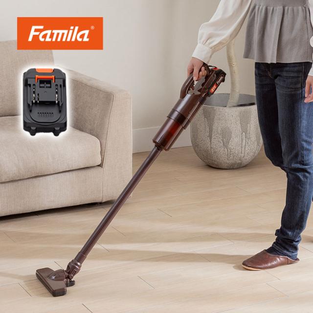 ファミラ充電式コードレスハイパワー軽量クリーナー 6点セット＋予備バッテリー付き コードレスクリーナー コードレス クリーナー スティッククリーナー 掃除機 コードレス
