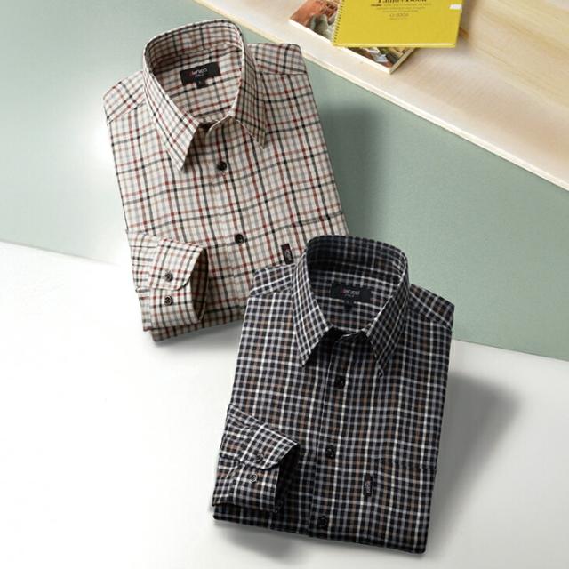 ピエルッチ チェック柄シャツ2色組 同サイズ チェックシャツ メンズ チェック柄シャツ シャツ チェック