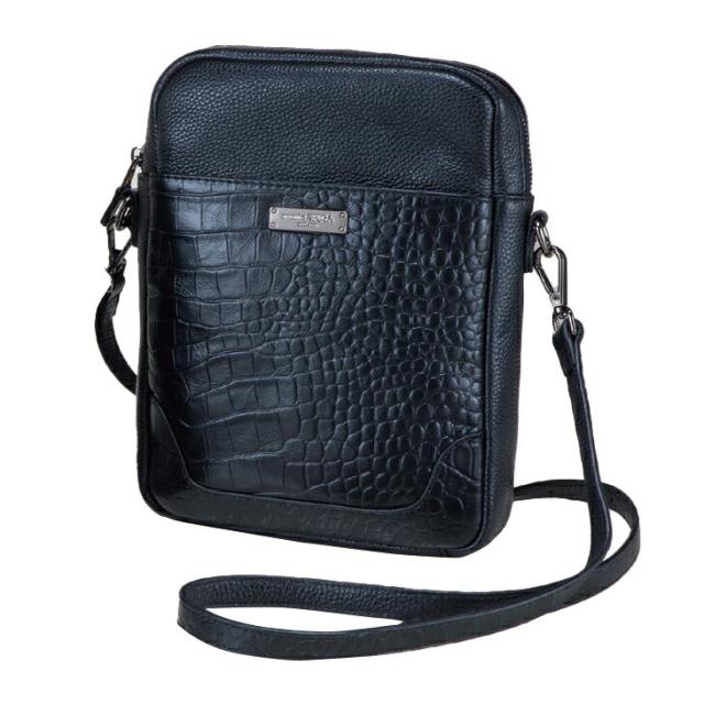 クロコ型押しショルダーバッグ 大 送料無料