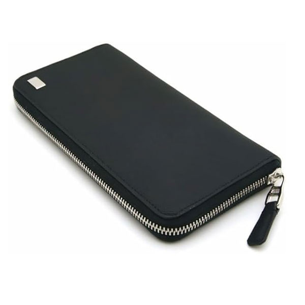 送料無料 ダンヒル 長財布 ラウンドファスナー 長束 メンズ プレーン DU23F2P15PS001R ジップ ウォレット レザー ブラック