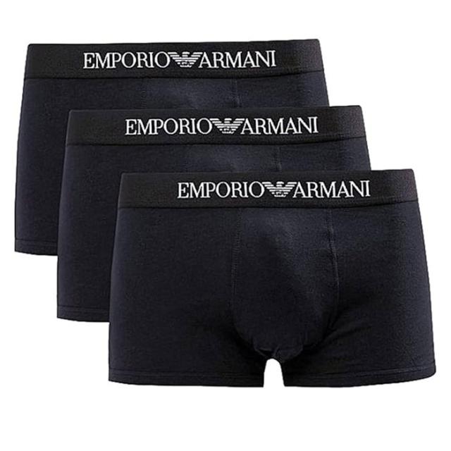 送料無料メール便 箱畳んで発送 エンポリオ アルマーニ メンズ ボクサーパンツ トランクス 111610/CC722 21320 BLACK 3枚組 Ｍサイズ