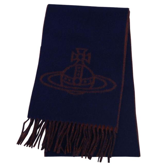 送料無料 マフラー ヴィヴィアンウエストウッド 約25×185ｃｍ 24-81030006-W00ZH-K410/NAVY BLUE/7384