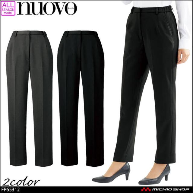事務服 制服 オフィス FOLK フォーク nuovo ヌーヴォ 脇後ゴムニットパンツ FP65312 サイズ19号・21号・23号  キャラメルワッフル