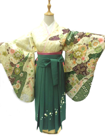 往復送料無料 全部揃って安心 レンタル 小学生 大学生 卒業式 袴 レンタル 袴 卒業式袴セット 小学生 袴女児 女の子 小学生 袴 セット 小学生 卒業式 袴 レンタル 女の子 小学校 卒業式 着物 クリーム地 絞り 牡丹 柄No.K-G