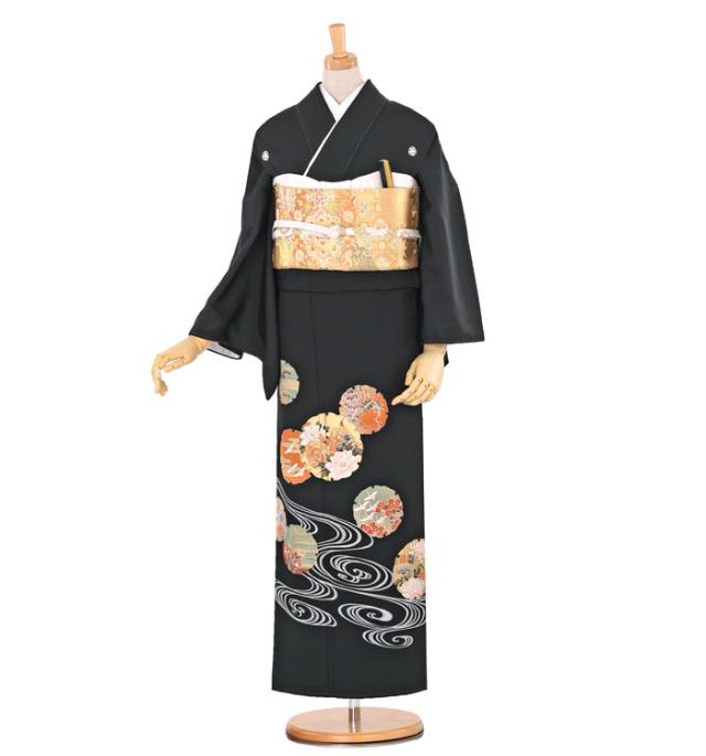 往復送料無料 2泊3日 レンタル 黒留袖 レンタル Mサイズ No.0450