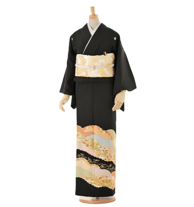 往復送料無料 2泊3日 レンタル 黒留袖 レンタル Sサイズ No.0069
