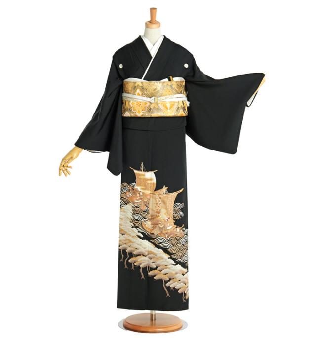 往復送料無料 2泊3日 レンタル 黒留袖 レンタル Lサイズ No.1900