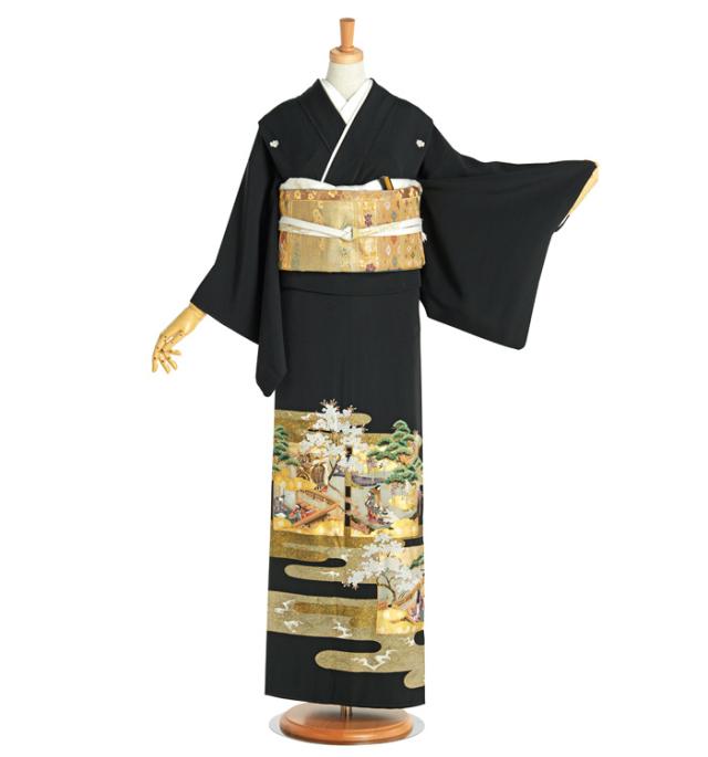 往復送料無料 2泊3日 レンタル 黒留袖 レンタル Lサイズ No.1902
