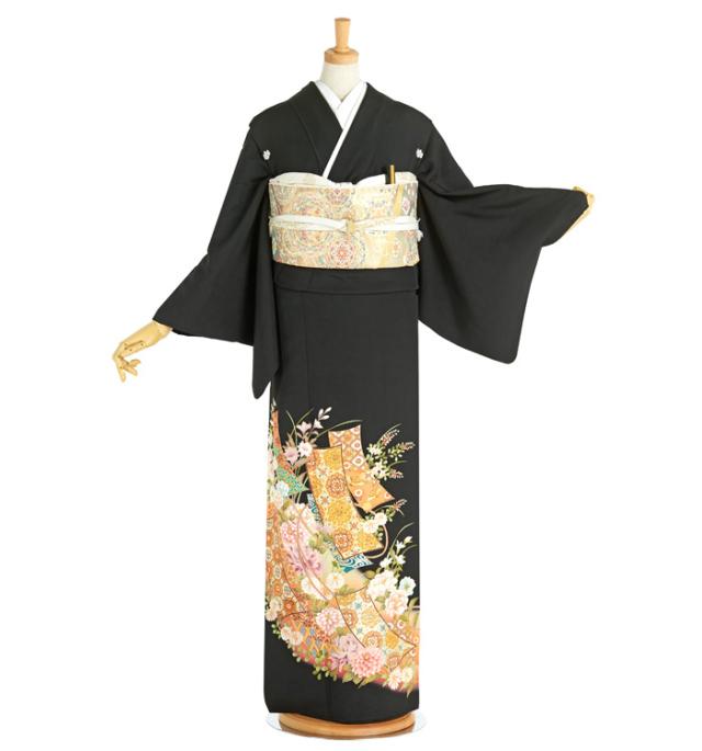 往復送料無料 2泊3日 レンタル 黒留袖 レンタル Lサイズ No.1695