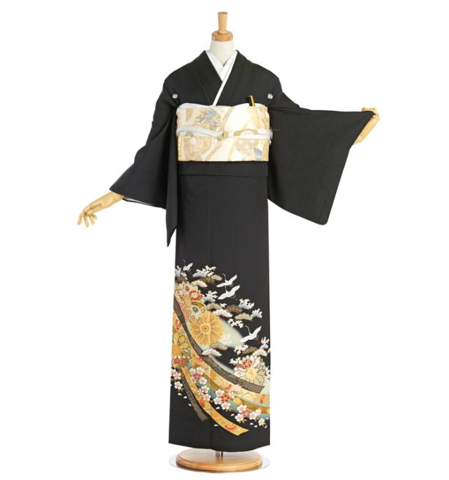 往復送料無料 2泊3日 レンタル 黒留袖 レンタル Lサイズ No.1812