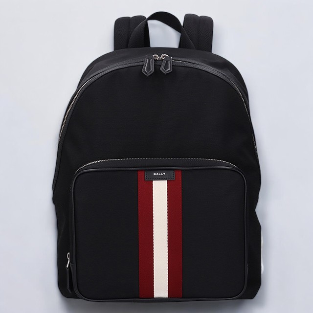 バリー リュック メンズ レディース ブランド BALLY バックパック リュックサック スクールバッグ ナイロン 6308463 ブラック レッド バッグ