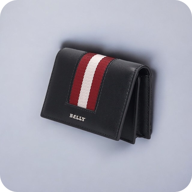 バリー カードケース メンズ レディース ブランド BALLY レザー 6309704 ブラック レッド 小物