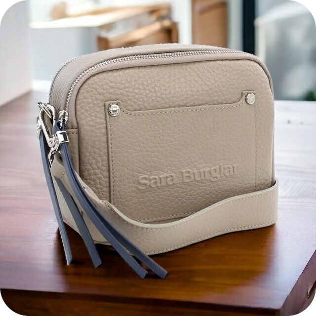 サラバーグラー 斜め掛けショルダーバッグ レディース Sara Burglar REGINA BUFALO レザー イタリア 916 TAUPE グレー系 バッグ