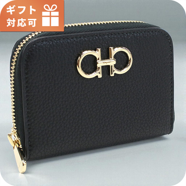 フェラガモ 小銭入れ レディース ブランド FERRAGAMO 22-0406 ブラック 財布
