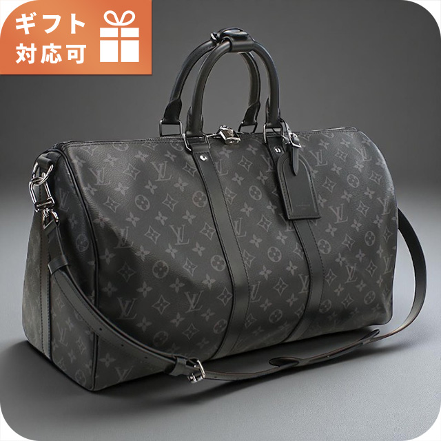 ルイヴィトン ボストンバッグ ユニセックス ブランド LOUIS VUITTON エクリプス キーポル・バンドリエール 45 M40569 ブラック バッグ