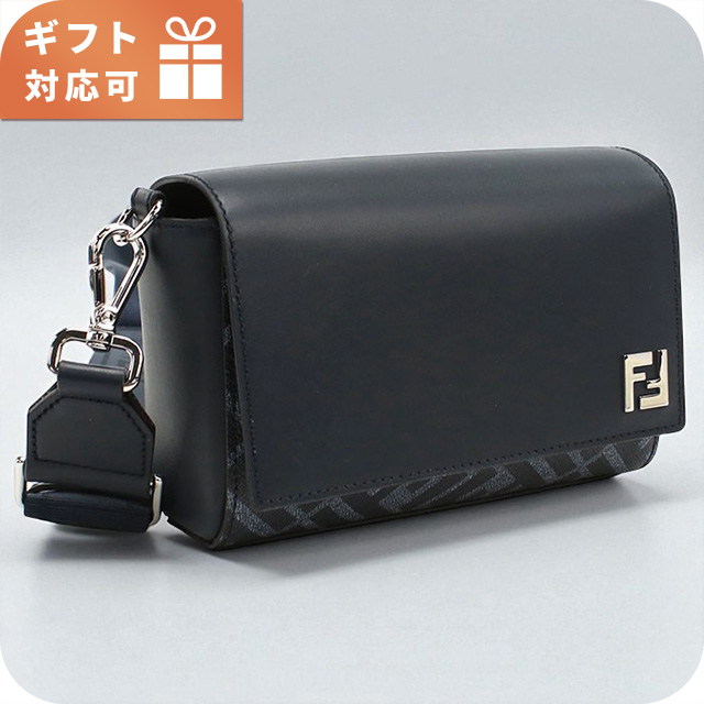 フェンディ 斜め掛け ショルダーバッグ メンズ ブランド FENDI レザー 7M0363 ブルー バッグ