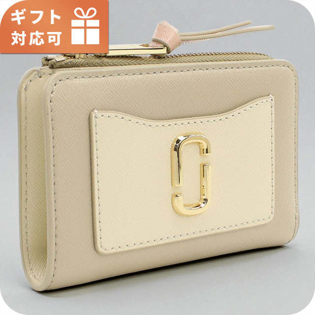 マークジェイコブス 二折財布小銭入付き レディース ブランド MARC JACOBS THE SLIM BIFOLD 2F3SMP061S07 ベージュ 財布