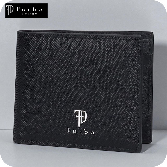 フルボ 二つ折り財布 メンズ レディース ブランド Furbo 革 レザーウォレット 小銭入れあり FRB152 ブラック 財布 ウォレット 高級 おしゃれ プレゼント 実用的