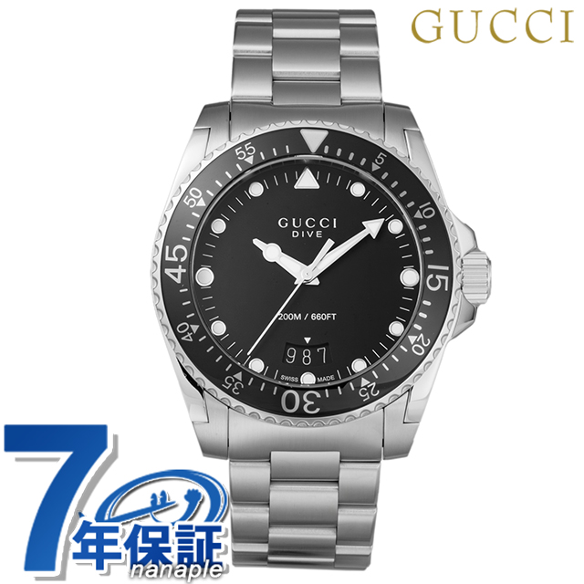 グッチ DIVE クォーツ 電池式 腕時計 ブランド メンズ GUCCI YA136301B アナログ ブラック 黒 スイス製の通販はau ...