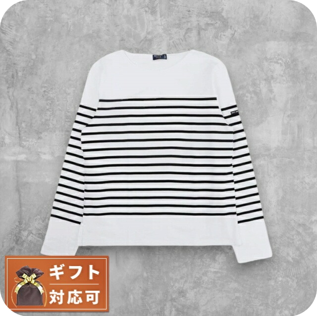 セントジェームズ SAINT JAMES NAVAL ロングTシャツ ロンT 長袖 ボーダー NAVAL-2691-NEIGE-NOIR-M レディース メンズ ホワイト ブラック ロングTシャツ
