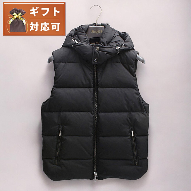 ムーレー MOORER FIRE-WK ダウンベスト MOUGI200307-FIRE-NERO-50 メンズ ブラック ダウンジャケット