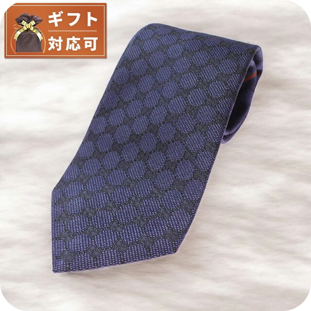 グッチ GUCCI ネクタイ メンズ 456522 4B002 4000 ネイビー ブラック GGパターン ブランド