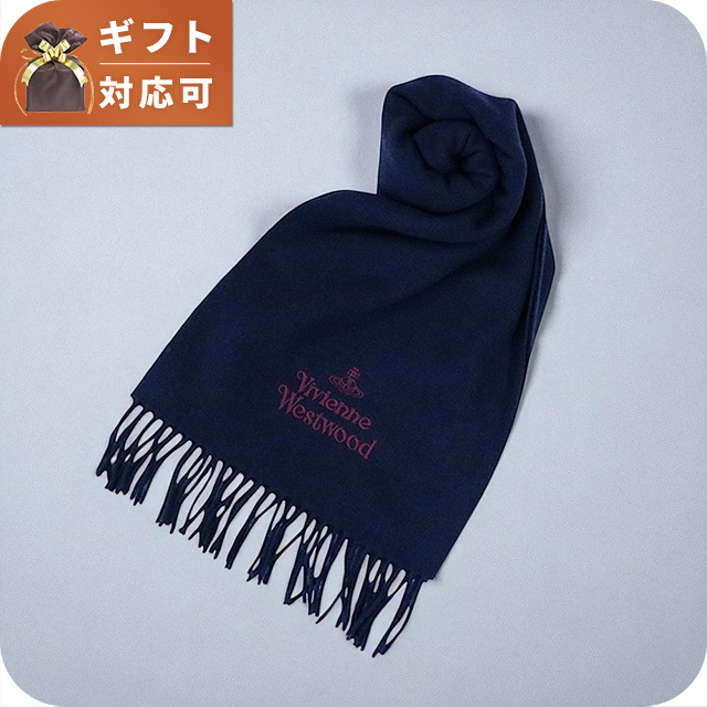 ヴィヴィアンウエストウッド VIVIENNE WESTWOOD マフラー 25-W00Q7-K410 レディース メンズ ネイビーブルー マフラー ブランド