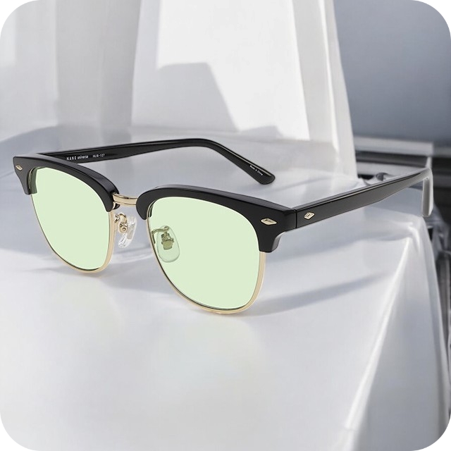 ナノユニバース サングラス メンズ レディース ブランド NANO universe フレーム素材/アセテート/ニッケル合金 NUS-127-1 フレームカラー ブラック ホワイトゴールド レンズカラー ライトグリーン 小物