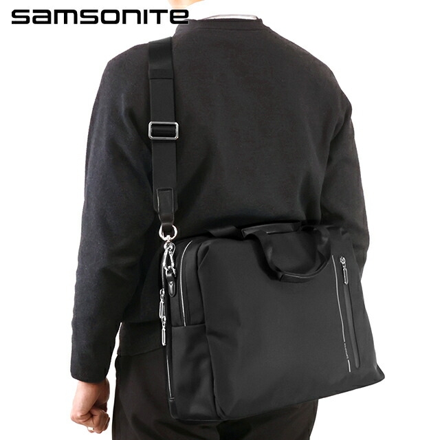 サムソナイト ビジネスバッグ メンズ ブランド Samsonite ONGOING ビジネスカバン パソコンバッグ PCバッグ ブリーフケース リクルートバッグ 100％リサイクルPET 2WAY 144762 ブラック バッグ