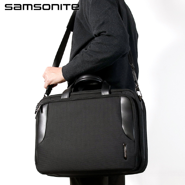 サムソナイト ビジネスバッグ メンズ ブランド Samsonite XBR 2.0 15.6 3C EXP 20-28L ビジネスカバン パソコンバッグ PCバッグ ブリーフケース リクルートバッグ リサイクルポリエステル 拡張 146513 BLACK バッグ