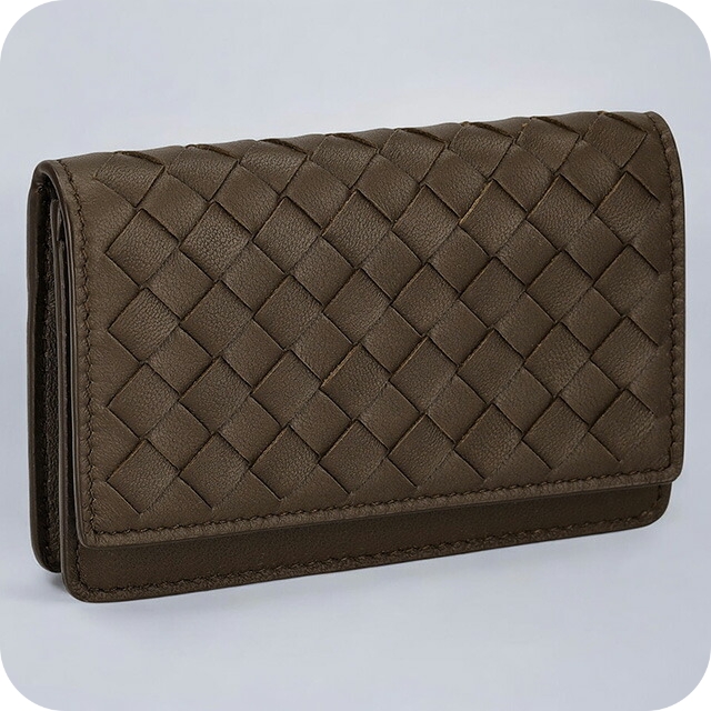 ボッテガ・ヴェネタ 名刺入れ メンズ レディース ブランド BOTTEGA VENETA イントレチャート レザー 133945 V3UN1 2017 ブラウン