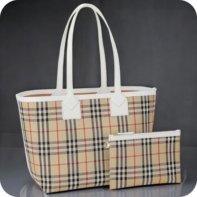 バ−バリ− トートバッグ レディース ブランド BURBERRY チェック 8072332 ベージュ