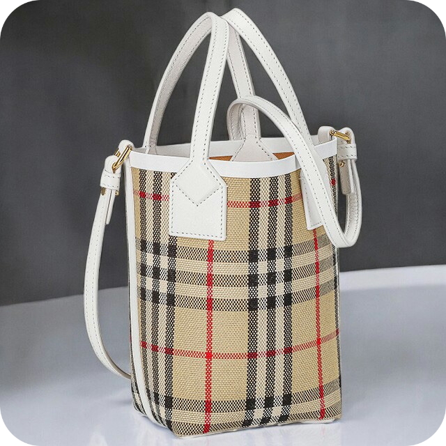 バ−バリ− ハンドバッグ レディース ブランド BURBERRY チェック 8072348 ベージュ