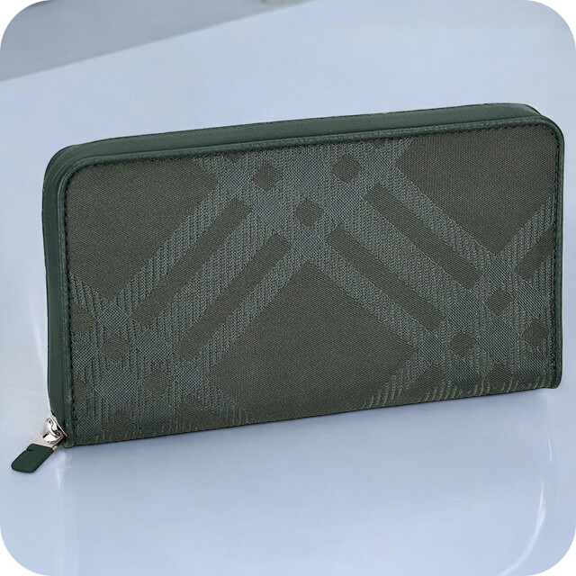 バ−バリ− 長財布 メンズ ブランド BURBERRY チェック 8080738 グリーン