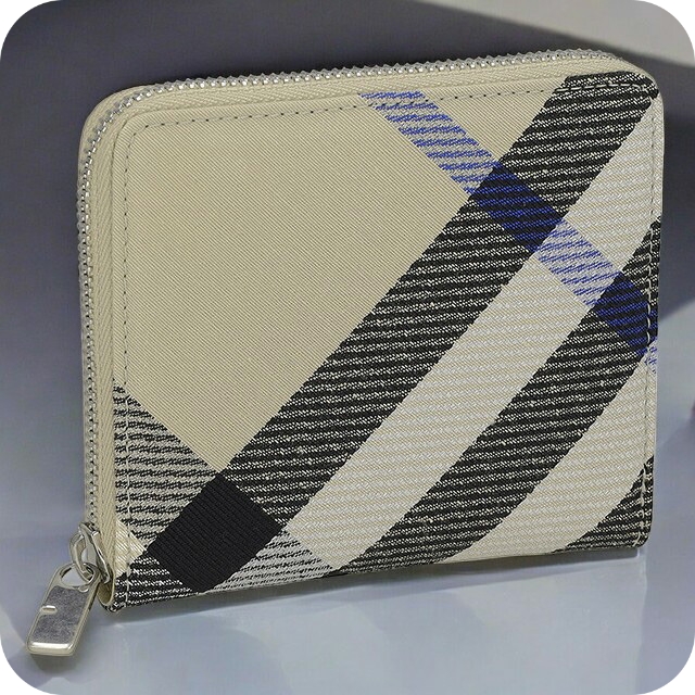 バ−バリ− 二つ折り財布 メンズ レディース ブランド BURBERRY チェック 8087322 ベージュ
