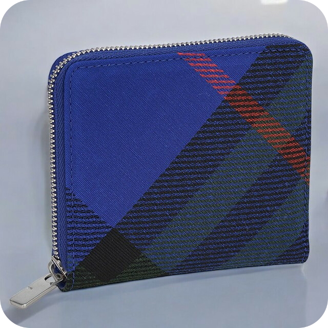 バ−バリ− 二つ折り財布 メンズ レディース ブランド BURBERRY チェック 8089608 ブルー