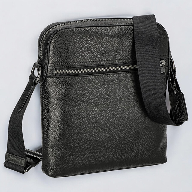 コーチ ショルダーバッグ メンズ ブランド COACH シグネチャー レザー 4011 QB BK ブラック 斜めがけ ブランド 高級 おしゃれ プレゼント 男性 実用的 かっこいい