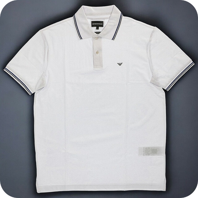エンポリオ・アルマーニ ポロシャツ メンズ ブランド EMPORIO ARMANI 8N1FB31JPTZ 0100 M ホワイト