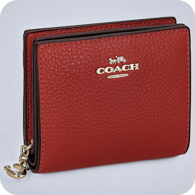 コーチ 二つ折り財布 レディース ブランド COACH レザー C2862 IMUP7 レッド ウォレット 高級 おしゃれ プレゼント 実用的