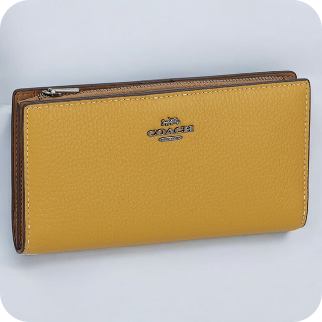 コーチ 長財布 メンズ レディース ブランド COACH C8329 QBMWQ イエロー ウォレット 高級 おしゃれ プレゼント 実用的